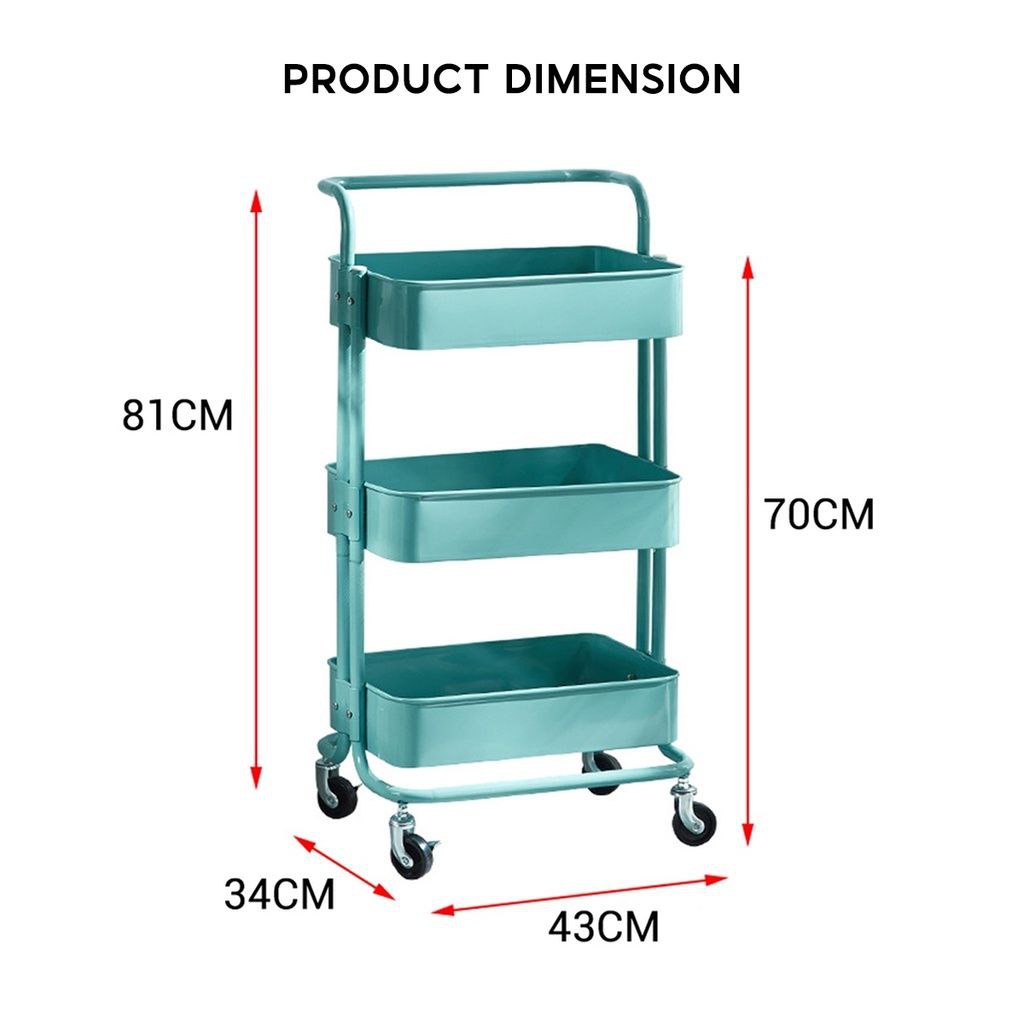 BMK 3 Tier Trolley Rack 100% Steel Tray Steel – eJazmine.com