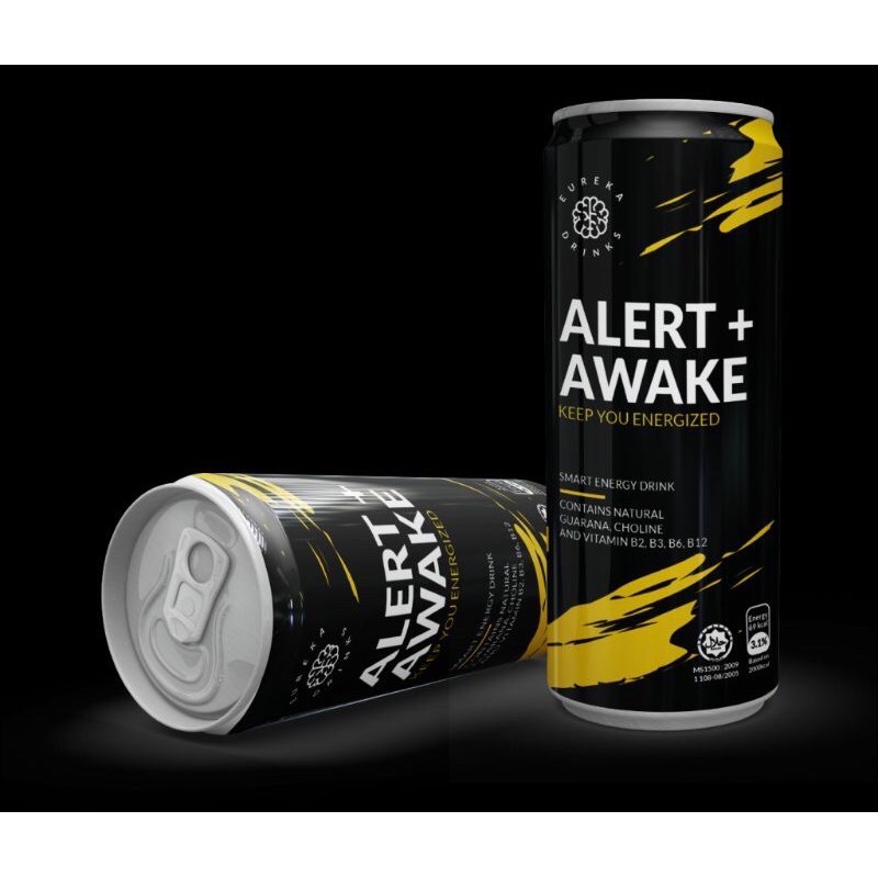 Alert + Awake Nootropic Energy Drink, 300 ml x 24 Cans (1 Carton ...